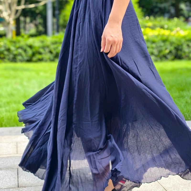 Cotton Ruffled Maxi Skirt - Etsy