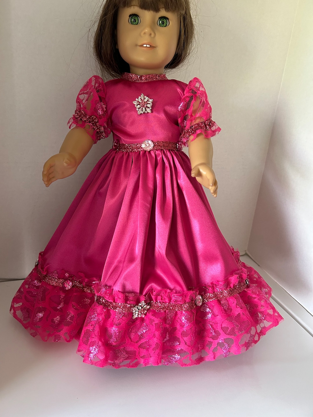 Pink Satin Long Dress for 18" Doll - Etsy
