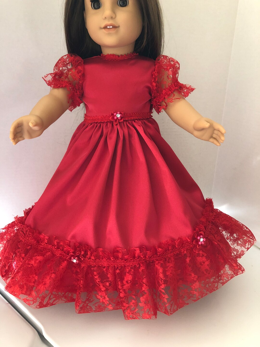 Red Holiday Dress and Shoes for 18 Doll Free Shipping - Etsy