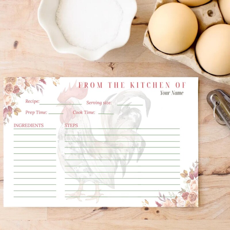 Rustic Recipe Cards - Etsy