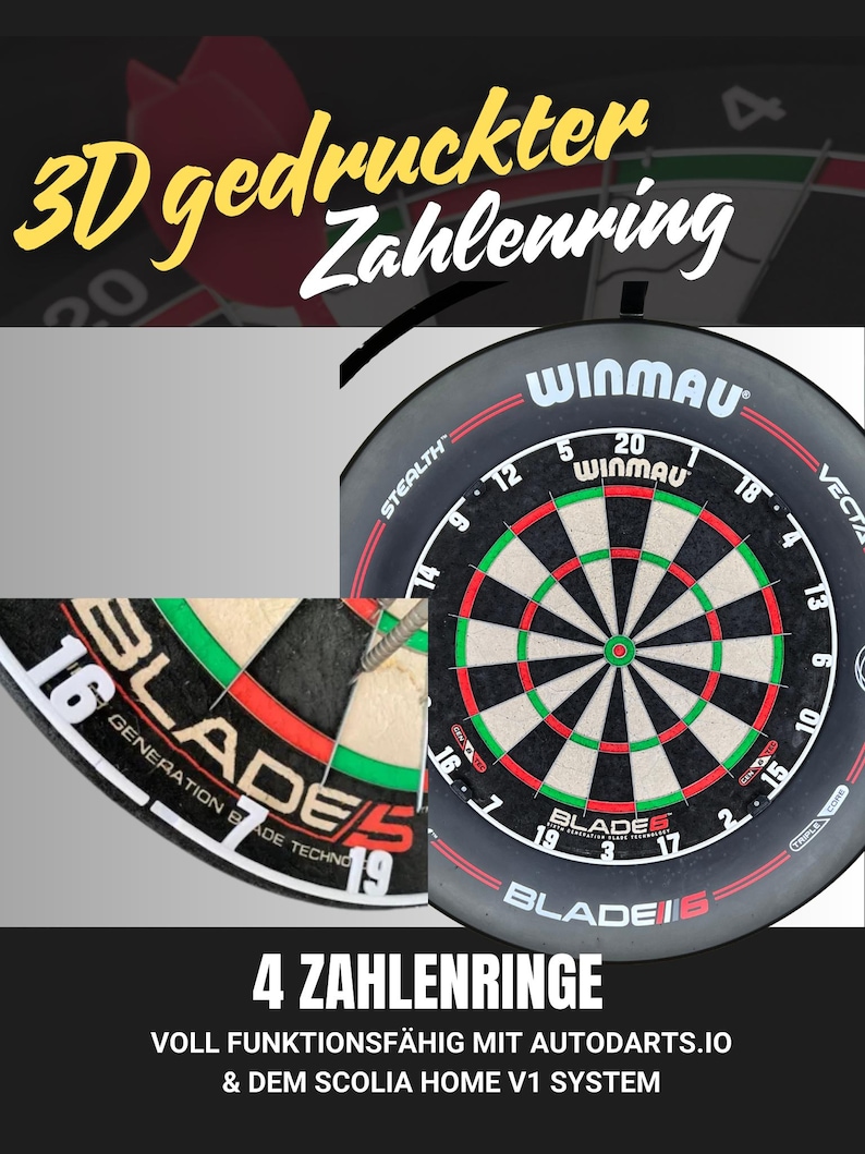 Steel Dart Number Ring | Dart Numbers | Winmau Blade 5/6 | Dart ...