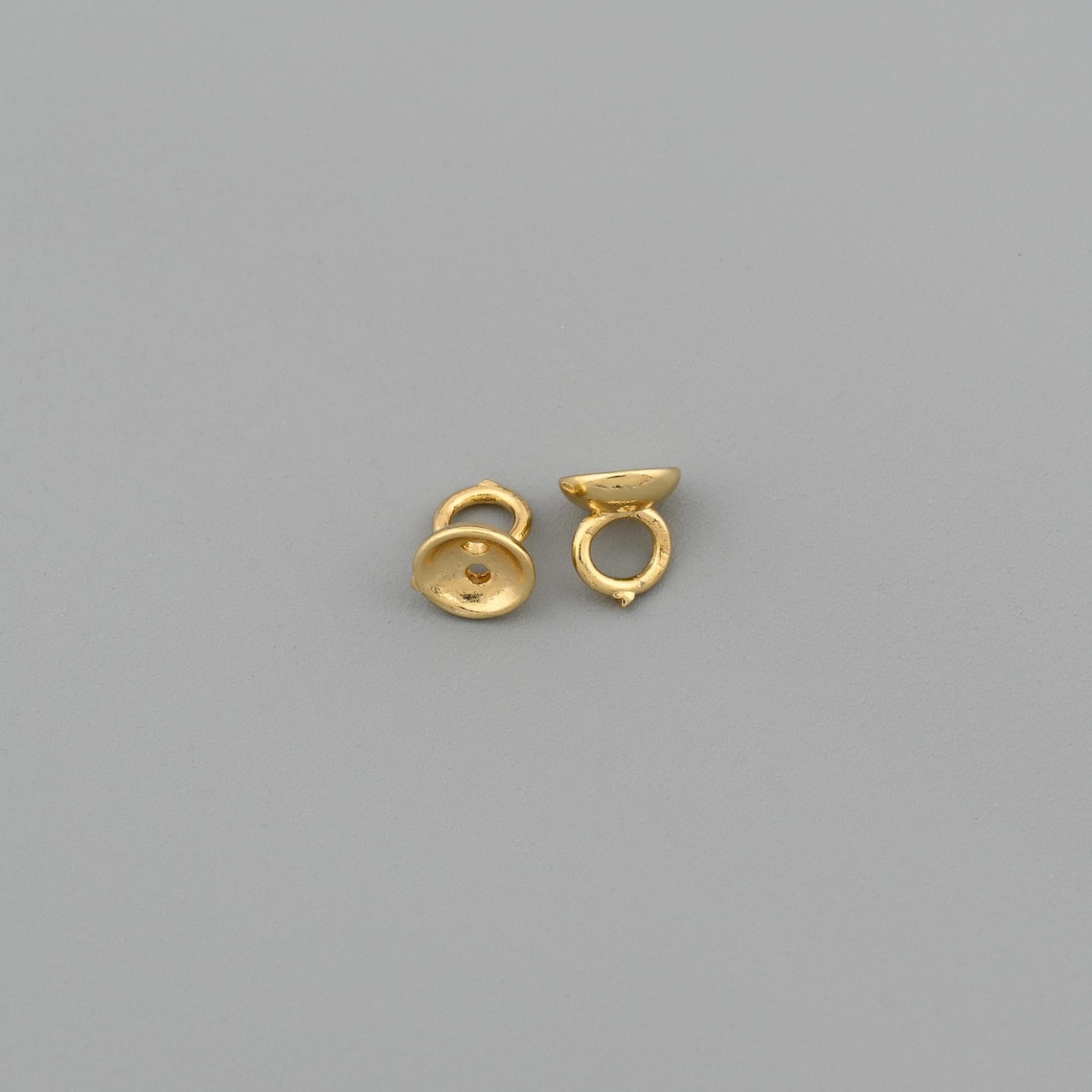 Hanging Bead Cap With Loop in 18K Gold Filled Smooth Dome Design for ...