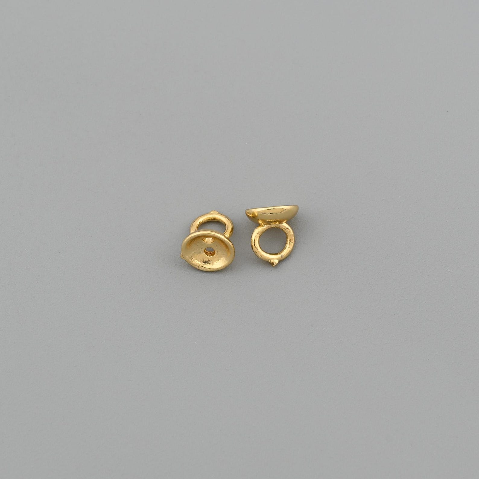 Hanging Bead Cap With Loop in 18K Gold Filled Smooth Dome Design for ...