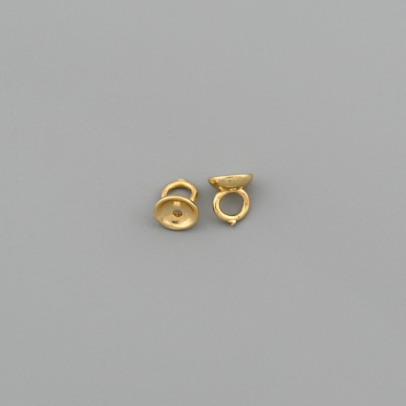 Hanging Bead Cap With Loop in 18K Gold Filled Smooth Dome Design for ...