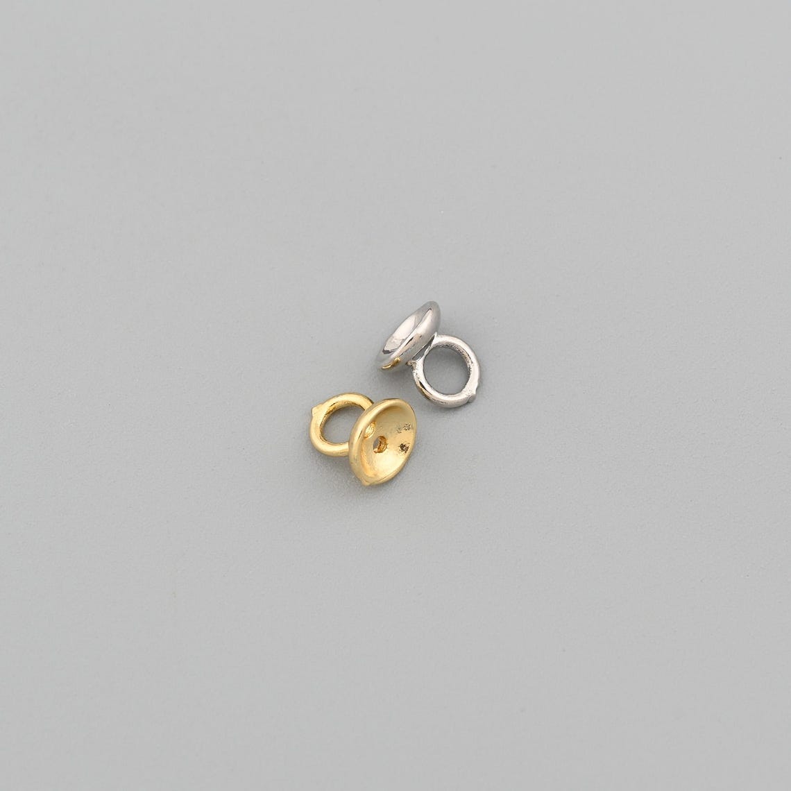 Hanging Bead Cap With Loop in 18K Gold Filled Smooth Dome Design for ...