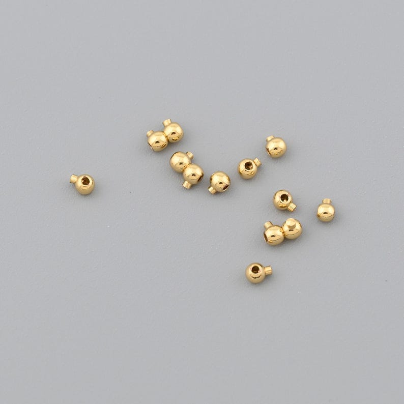 Functional 18K Gold Filled Stopper Beads With Smooth Round Shape for ...