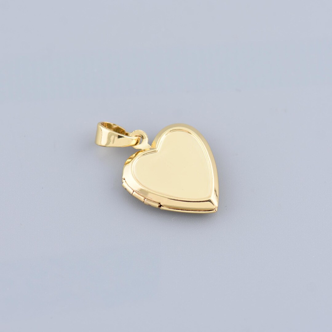 Simple Minimalist Heart Locket Pendant 18K Gold Filled for Photo ...