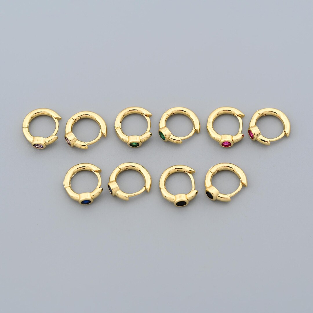Multi-color Zircon Set 18K Gold Filled Bails, Small Pendant Connectors ...