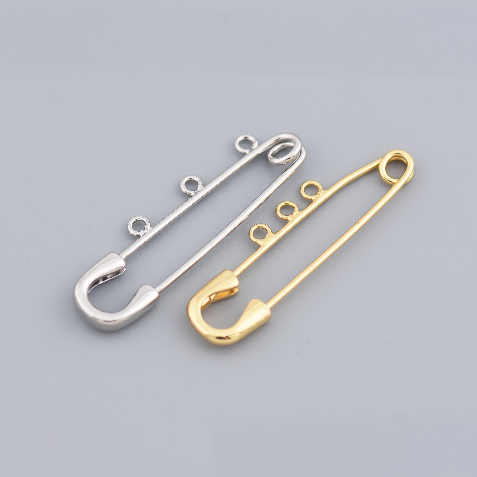 Stylish 18K Gold Filled Safety Pin Clasp With 3 Loops for Creative DIY ...