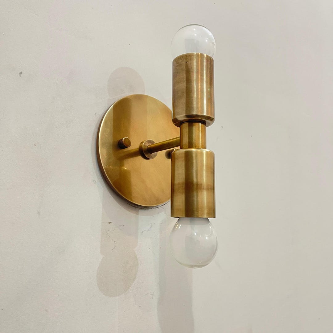 Handmade Solid Brass Sconce | Mid Century Modern Wall Light | Vintage ...