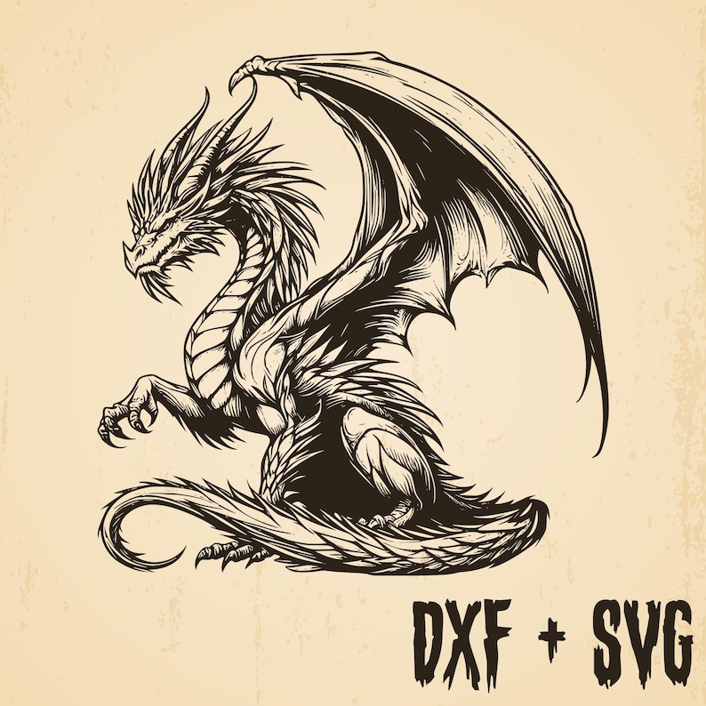 Dragon Svg, Dragon Tatto Svg, Mythical Creature Svg, Medieval Beast ...