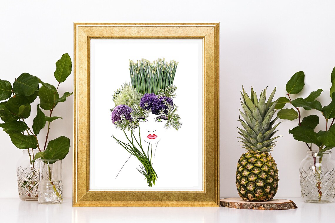 Culinary Herb- Printable - Kitchen Decor Chives- Watercolour Herbs ...