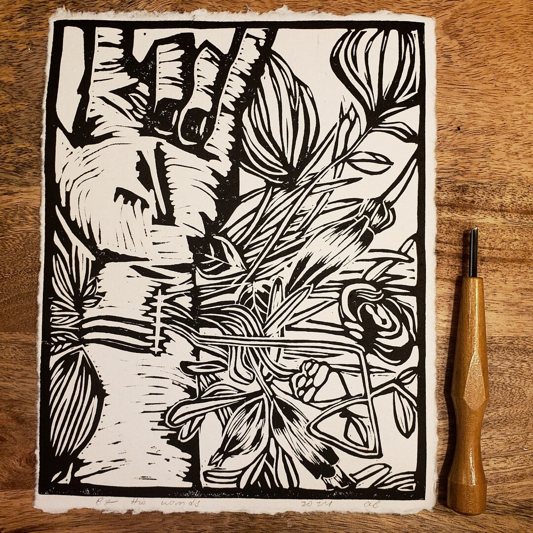 By His Wounds Original Linocut Art Christian Wall Art Handmade Jesus ...