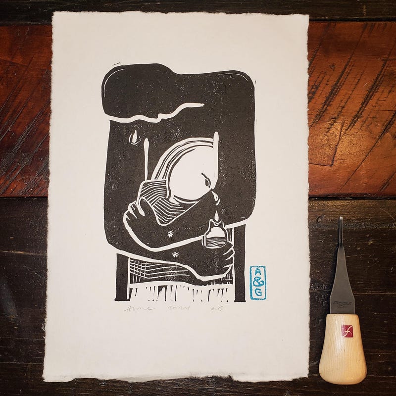 Psalm 23 Linocut - Etsy