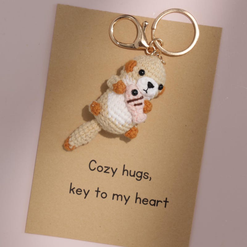 Heart Knit Key Chain - Etsy