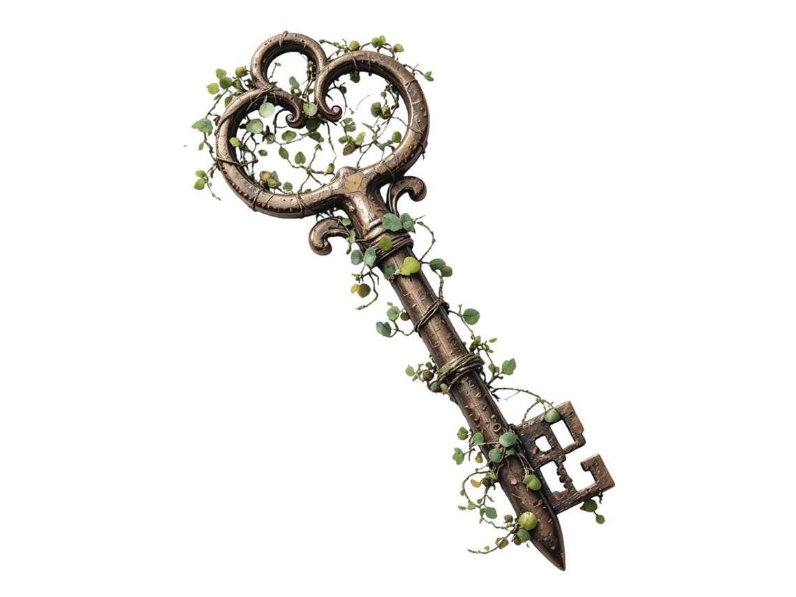 10 Magical Key Clipart, Printable Watercolor Clipart, Transparent SVG ...