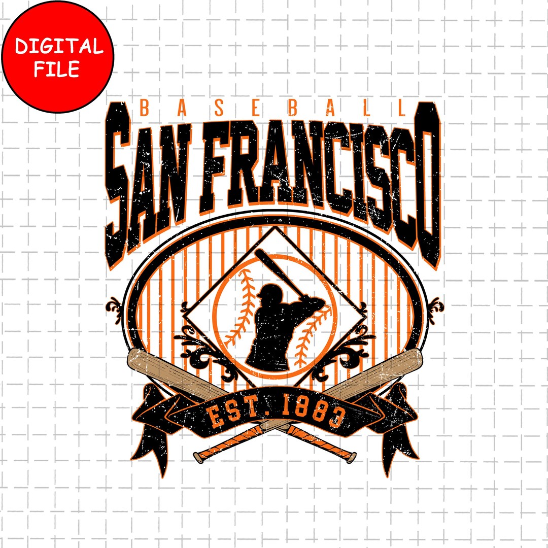Retro San Francisco Baseball 1883 PNG, Distressed Batting Silhouette ...