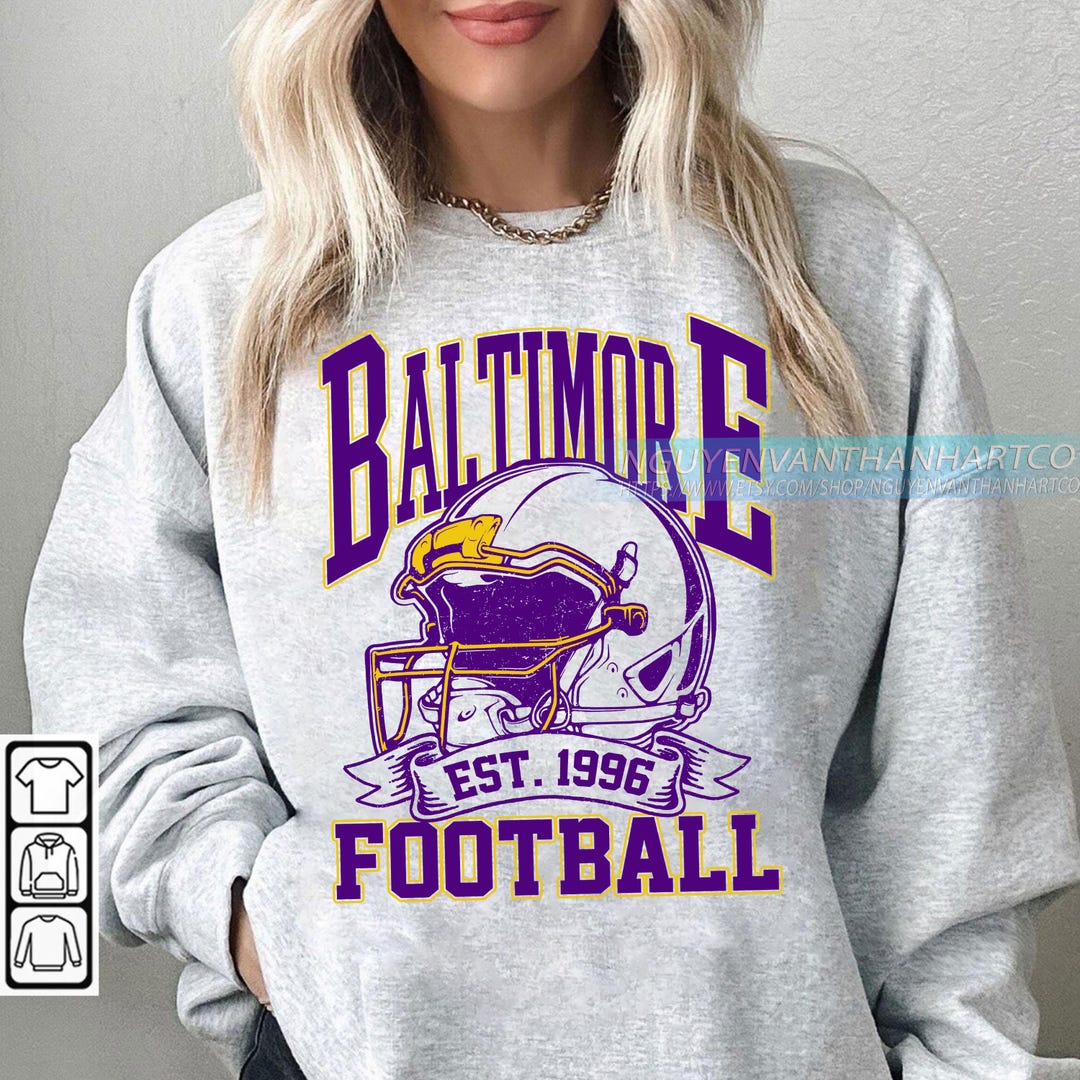 Vintage 90s Style Baltimore Football Sweatshirt, Game Day, Baltimore ...