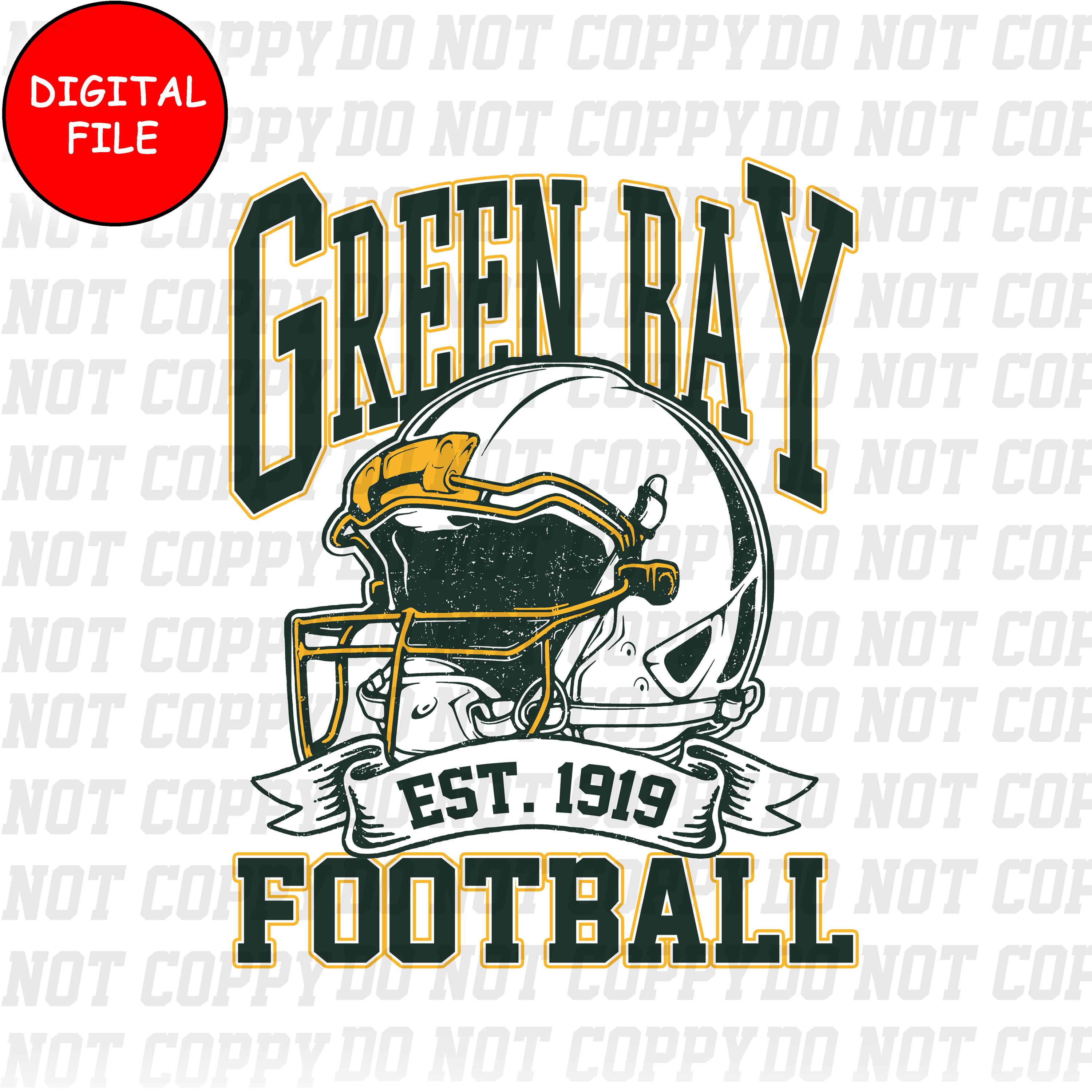 Green Bay Football Vintage PNG, Retro 1919 Helmet Design, Classic Game ...