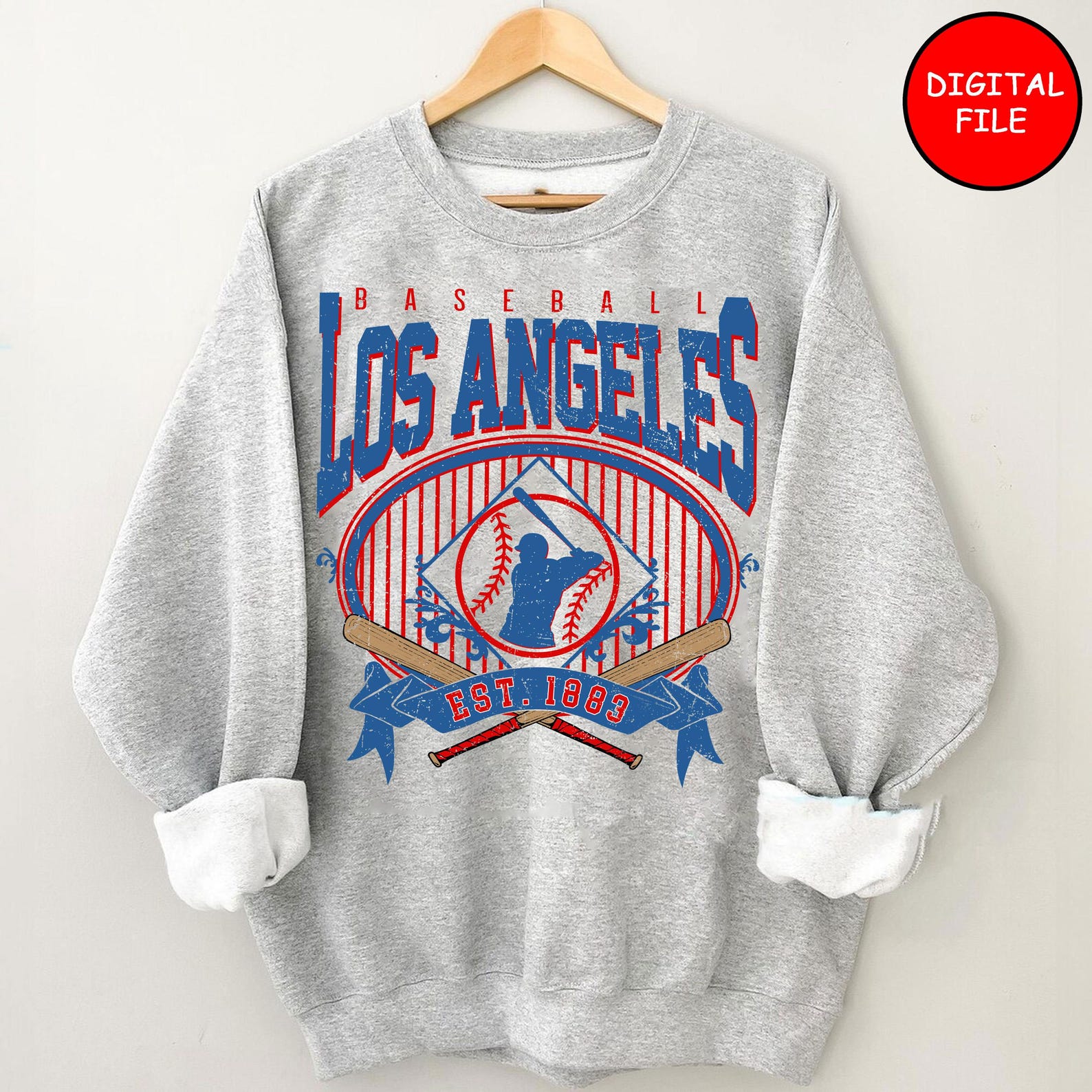 Retro Los Angeles Baseball 1883 PNG, Distressed Batting Silhouette ...