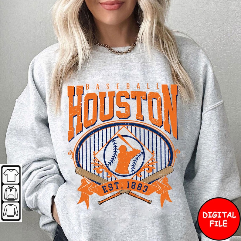 Retro Houston Baseball 1883 PNG, Distressed Batting Silhouette, Vintage ...