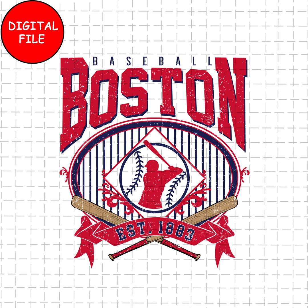 Retro Boston Baseball 1883 PNG, Distressed Batting Silhouette, Vintage ...