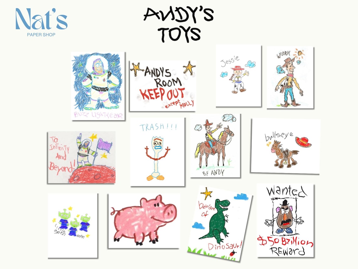 Toy Story Poster, Toy Story Drawing, Toy Story Andy's Drawing Printable ...