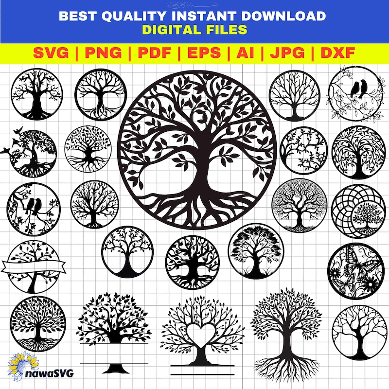 Family Tree Wall Art Dxf - Etsy UK