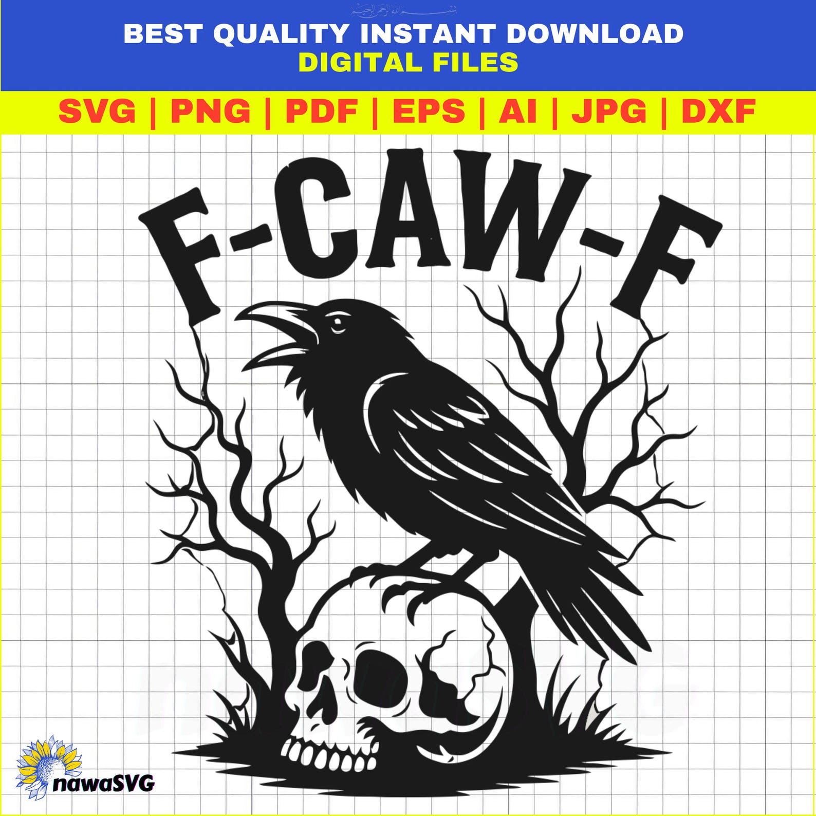 F-caw-f SVG, F-caw-f PNG, Fcawf DTF Print, Funny Gothic Raven Design ...