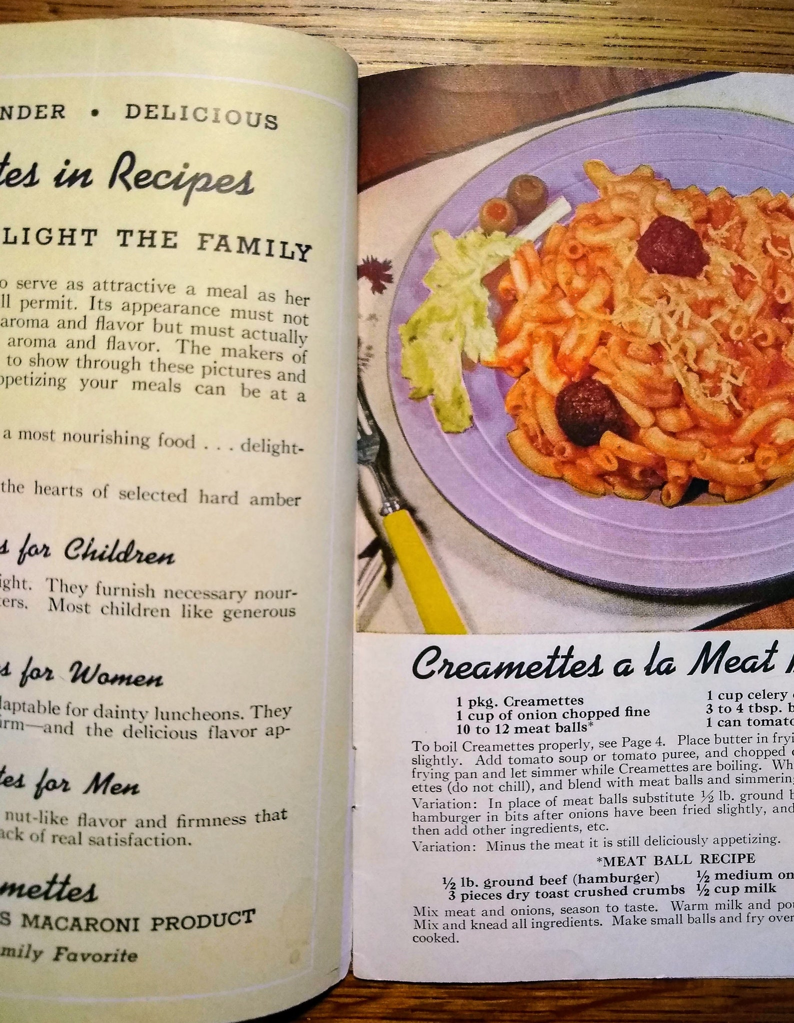 Vintage 1930s Advertising Cookbook CREAMETTES Pasta | Etsy