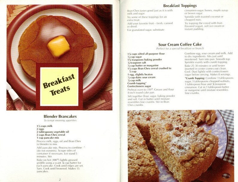 1970s Cookbook BRAN CHEX Cereal Vintage Advertising Recipe - Etsy