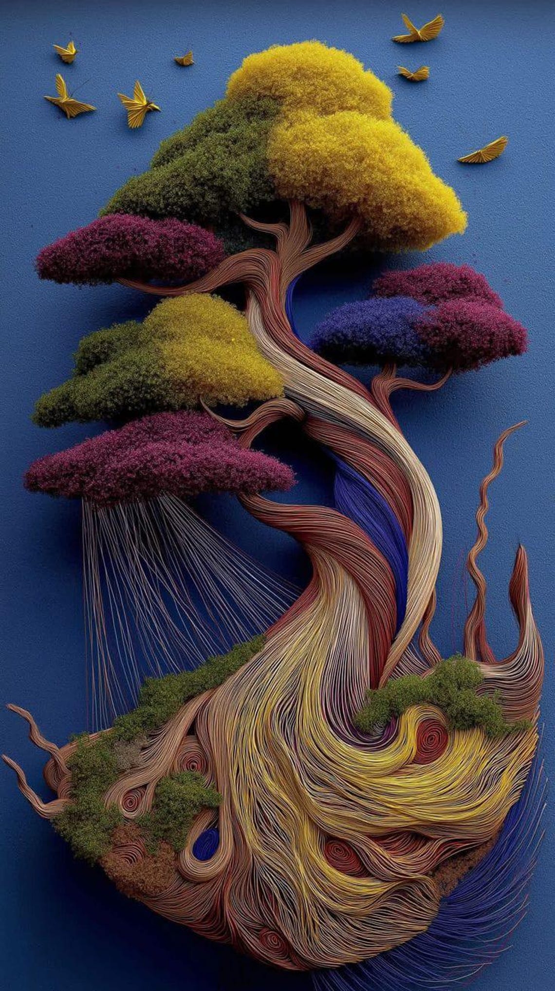 Whirling Tree of Life" Quilling Paper Art Wall Sculpture With Colorful ...