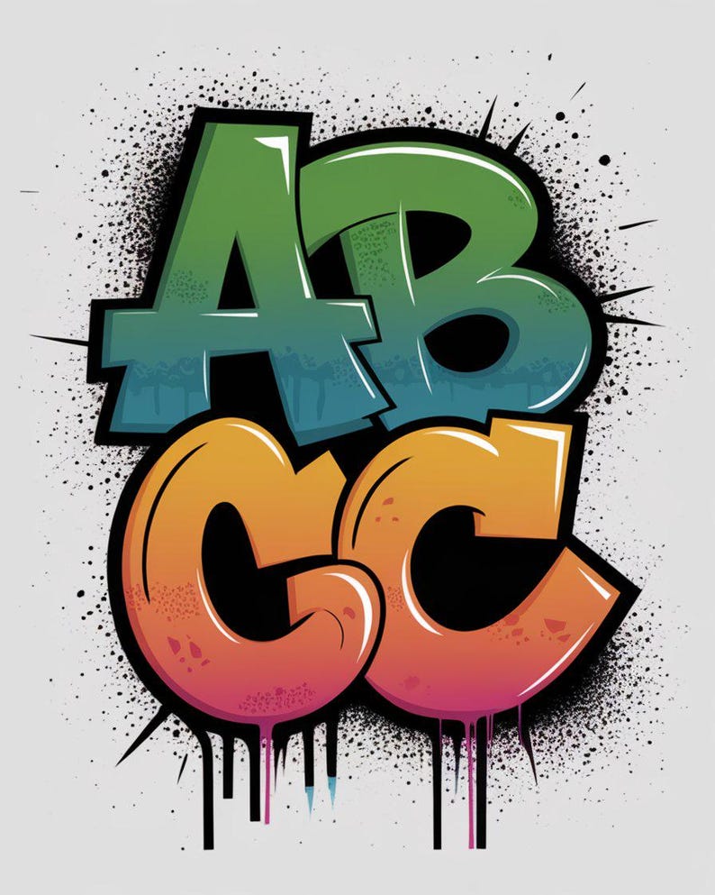 ABC Alphabet Letters T-shirt Design PNG, Minimalist Typography Digital ...
