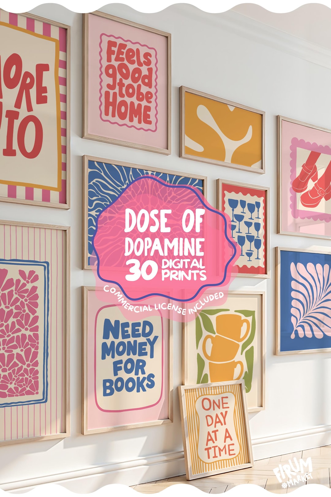 Colorful Dopamine Decor Set of 30 Printable Wall Posters, Trendy Bright ...