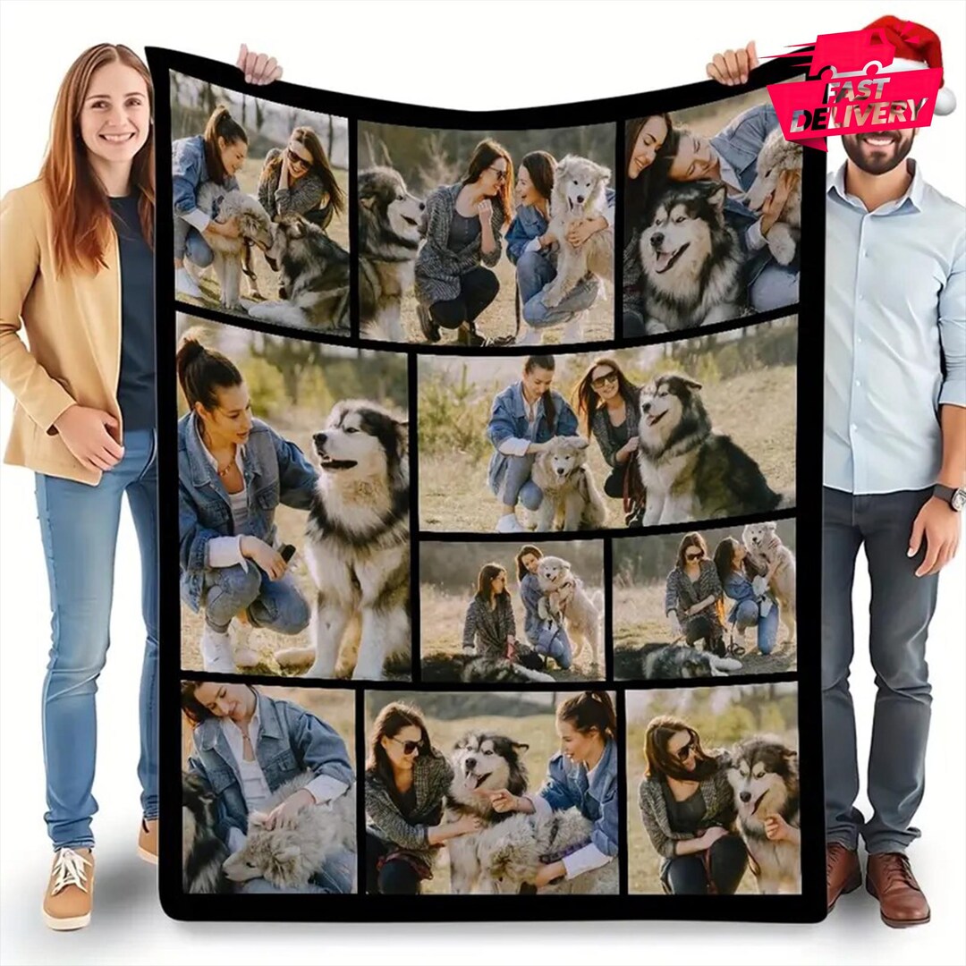 Personalized Dog Photo Memorial Blanket, Personalized Dog Cat Blanket ...