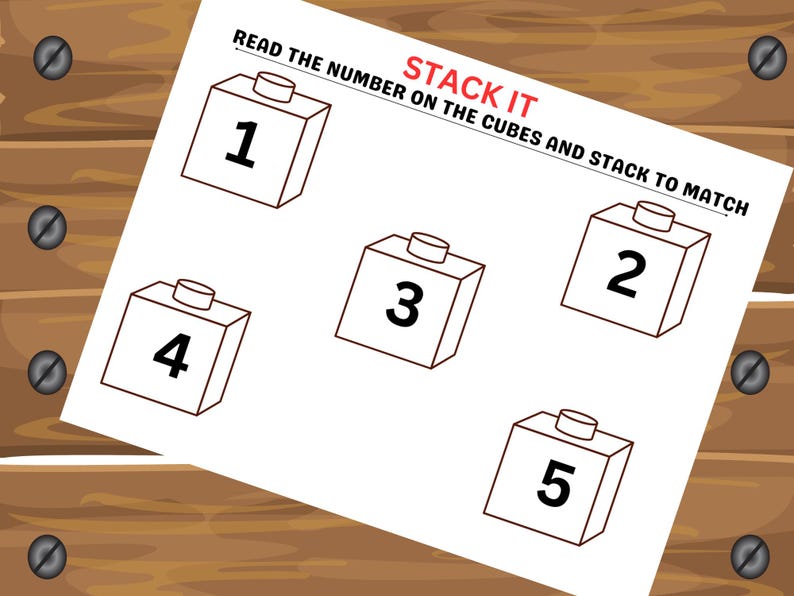 Stack It Number Cubes 1-20 – Printable Math Worksheet (digital Download ...