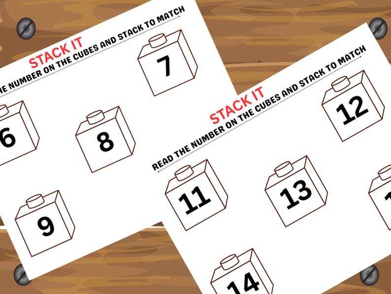 Stack It Number Cubes 1-20 – Printable Math Worksheet (digital Download ...