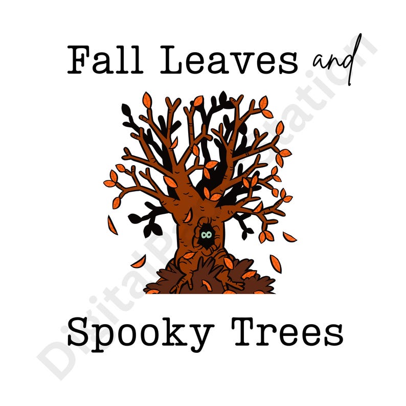 Fall Leaves and Spooky Trees Svg - Etsy