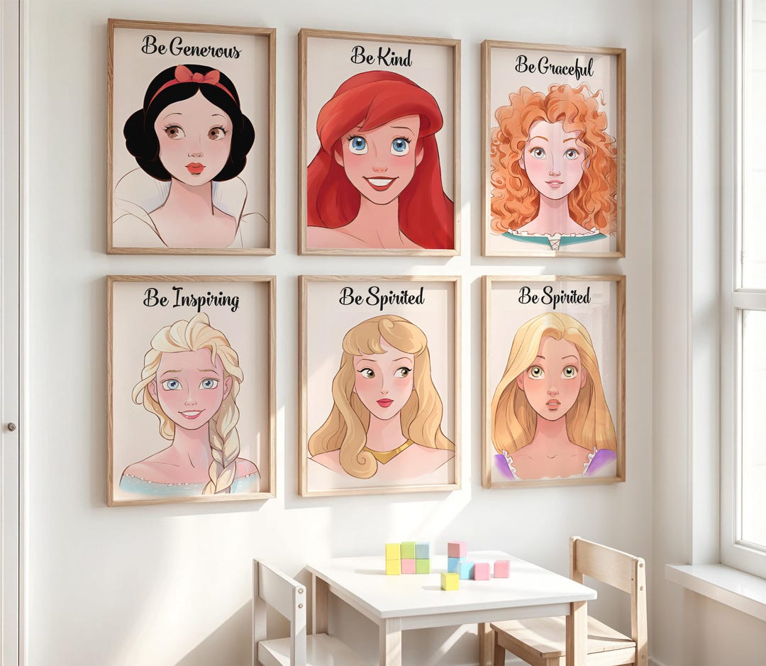 Princess Wall Art Affirmations | Watercolor Nursery Decor | Little Girl ...
