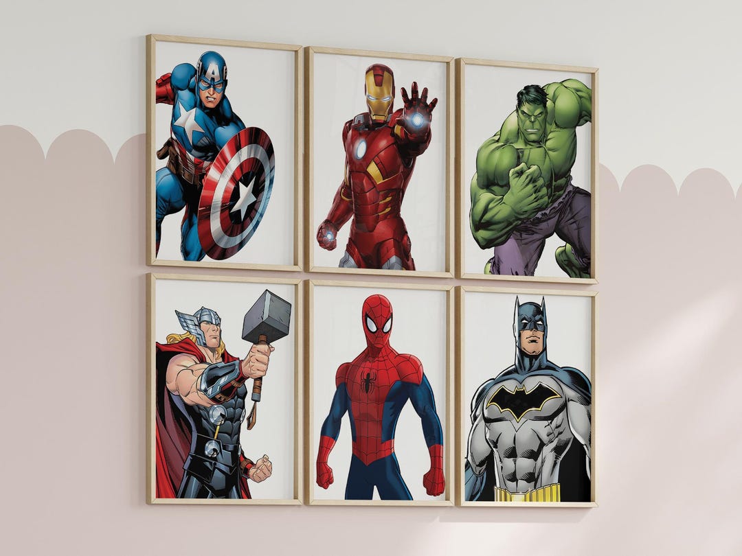 Superhero Wall Art Prints | Comic Book Decor Set (digital Download) - Etsy