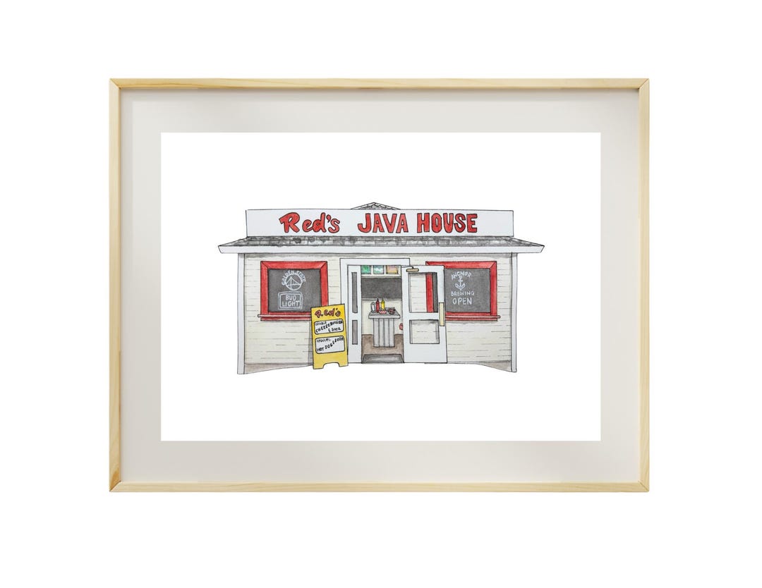 Red's Java House Watercolor Print: San Francisco Embarcadero Storefront ...