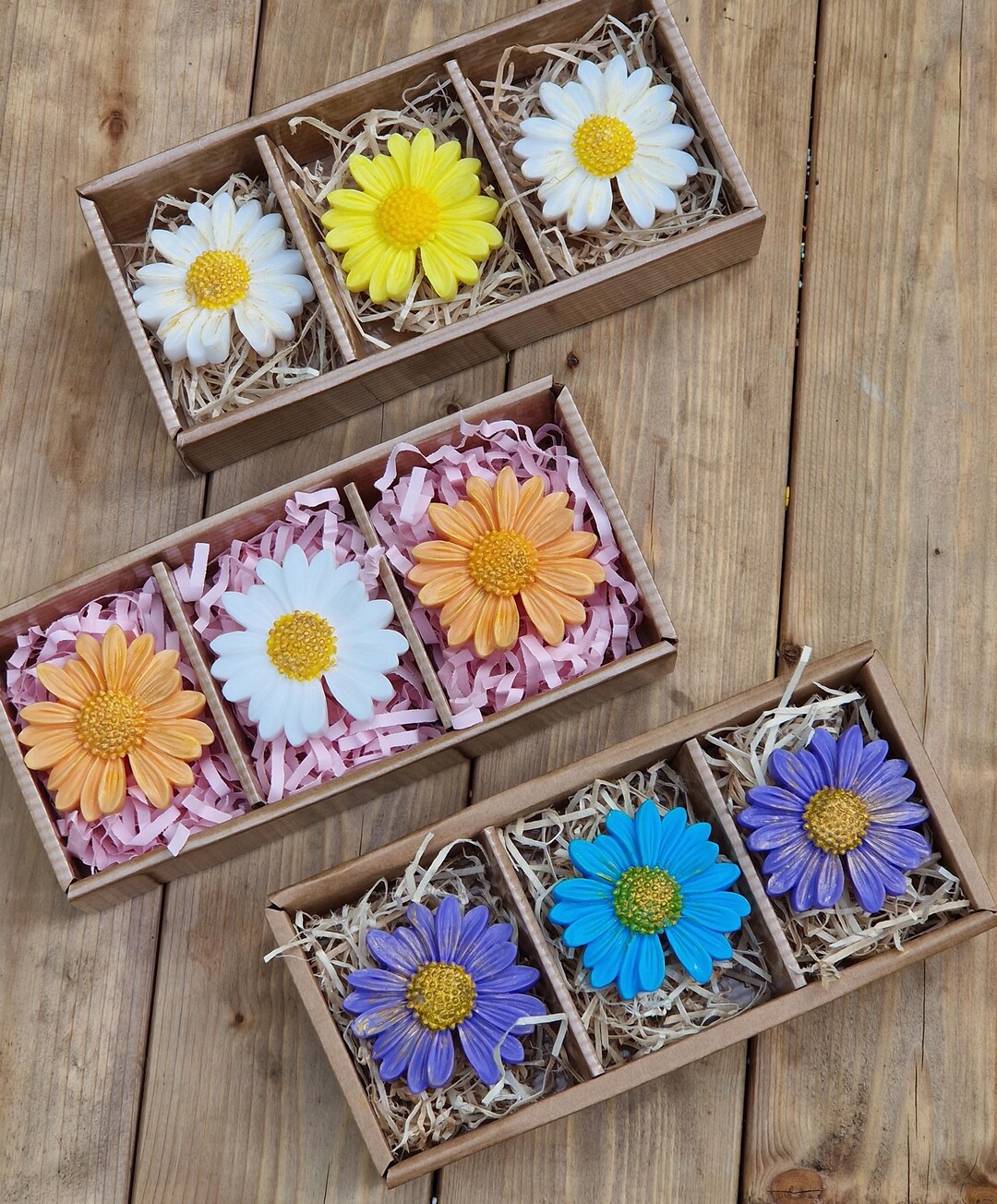 Handmade Mini Daisy Soap Set: Vegan, Fragrance-free Wedding Favors - Etsy