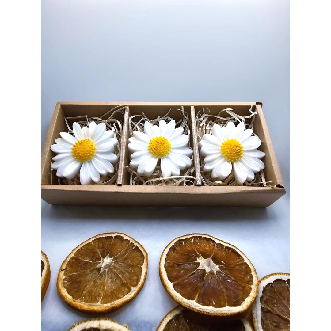 Handmade Daisy Soap Gift Set – 3 Floral Soaps in Gift Box - Etsy