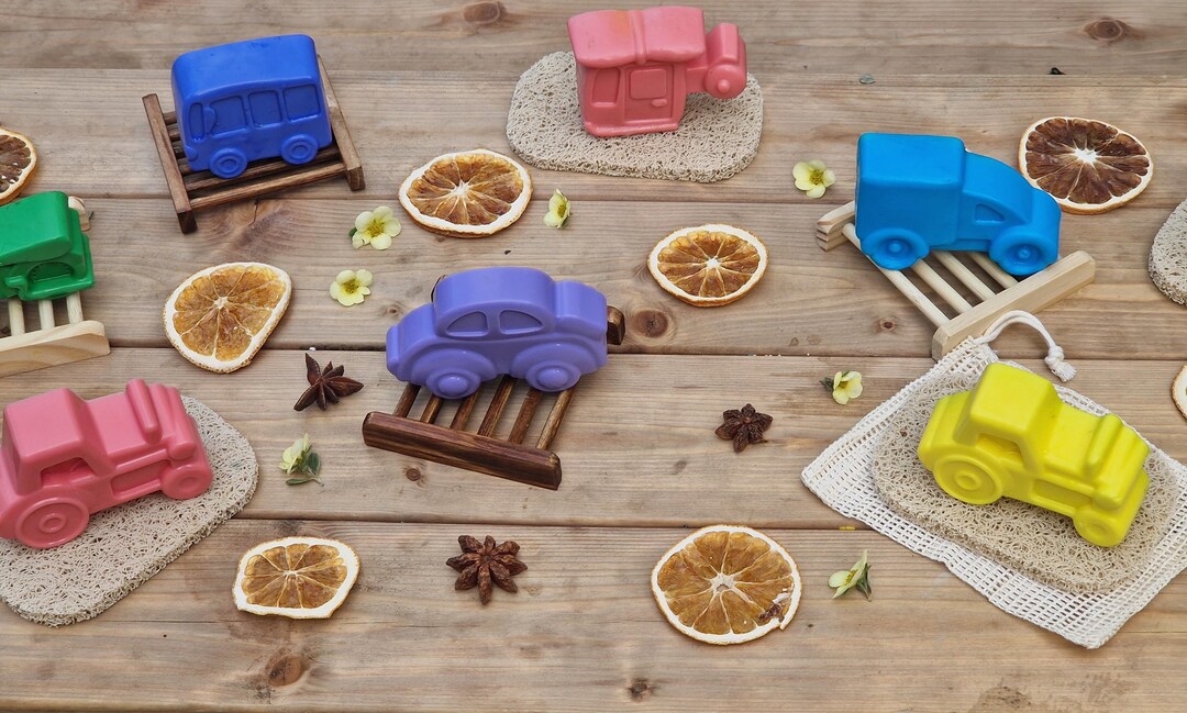 Vehicle Shaped Soap: Natural Handmade Kids Bath Toy, Sensory Friendly ...