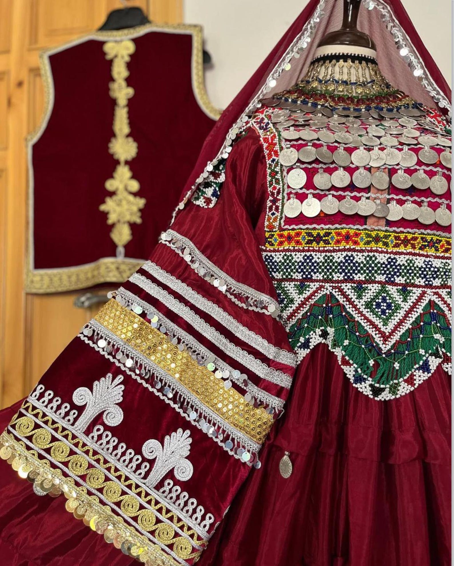 Handmade Velvet Afghan Kuchi Dress: Embroidered Ethnic Wedding Dress - Etsy