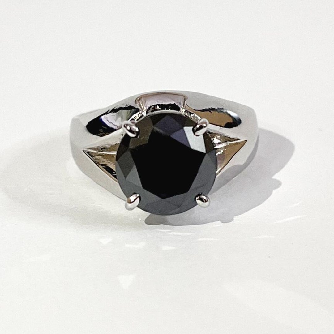 5 Ct Black Diamond Ring Brilliant Cut Great Shine Quality AAA Certified ...