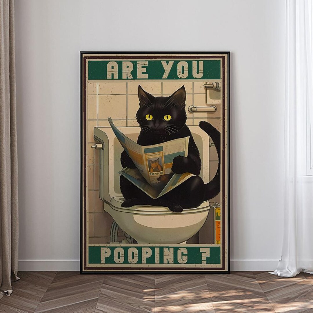 Are You Pooping Poster, Funny Cat Poster, High-definition Canvas Poster ...