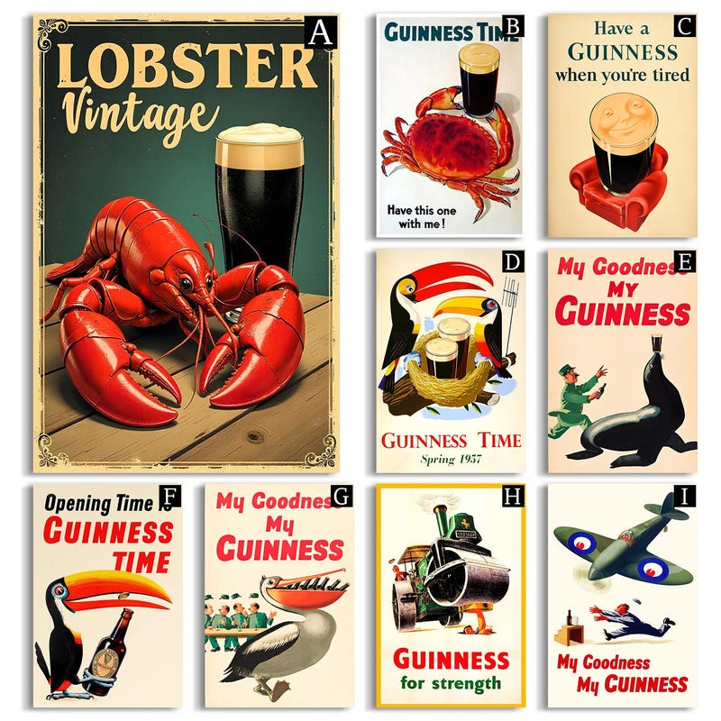 Vintage Guinness Canvas - Etsy UK