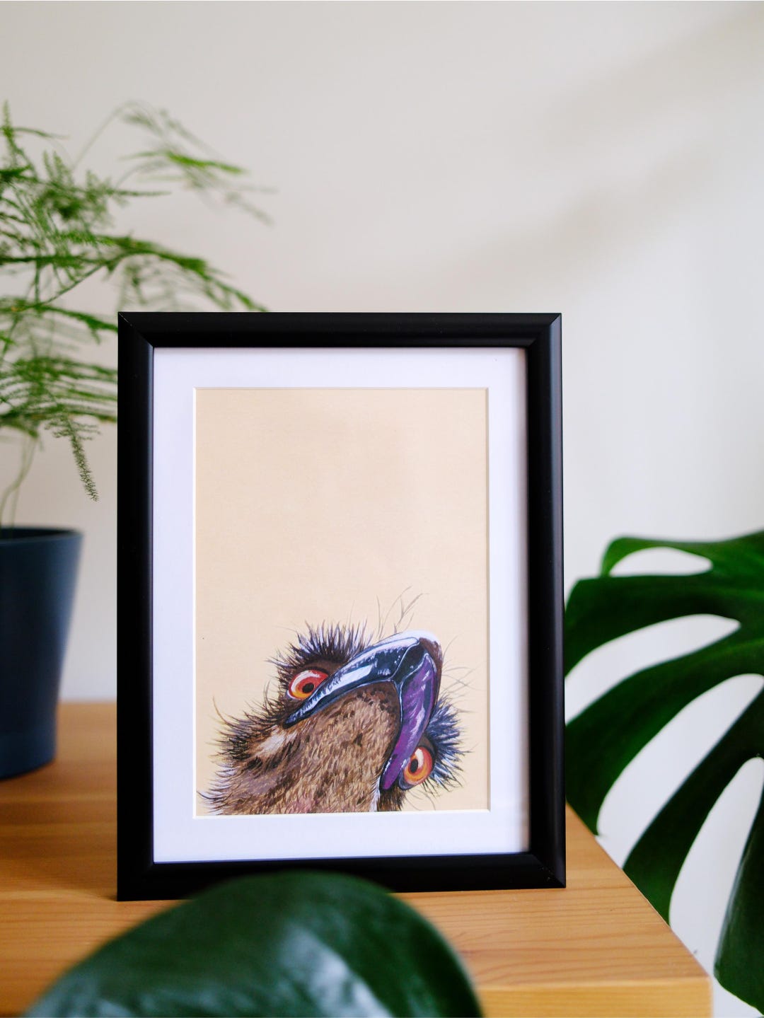 Funny Emu Illustration | Art Print | A5 Size | Stompy the Emu Painting ...
