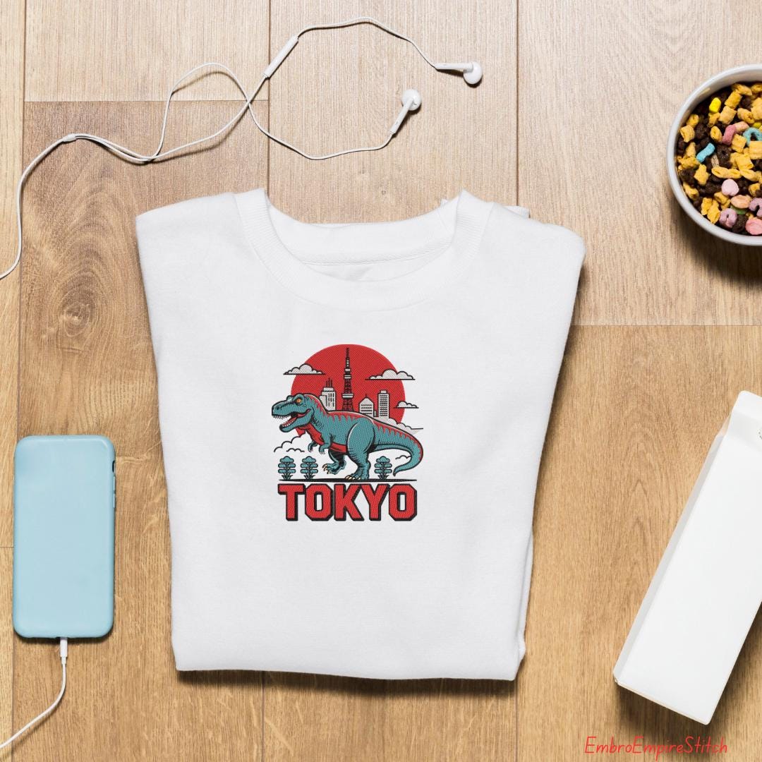 Godzilla Embroidery Design | Tokyo City Monster Scene (instant Download ...